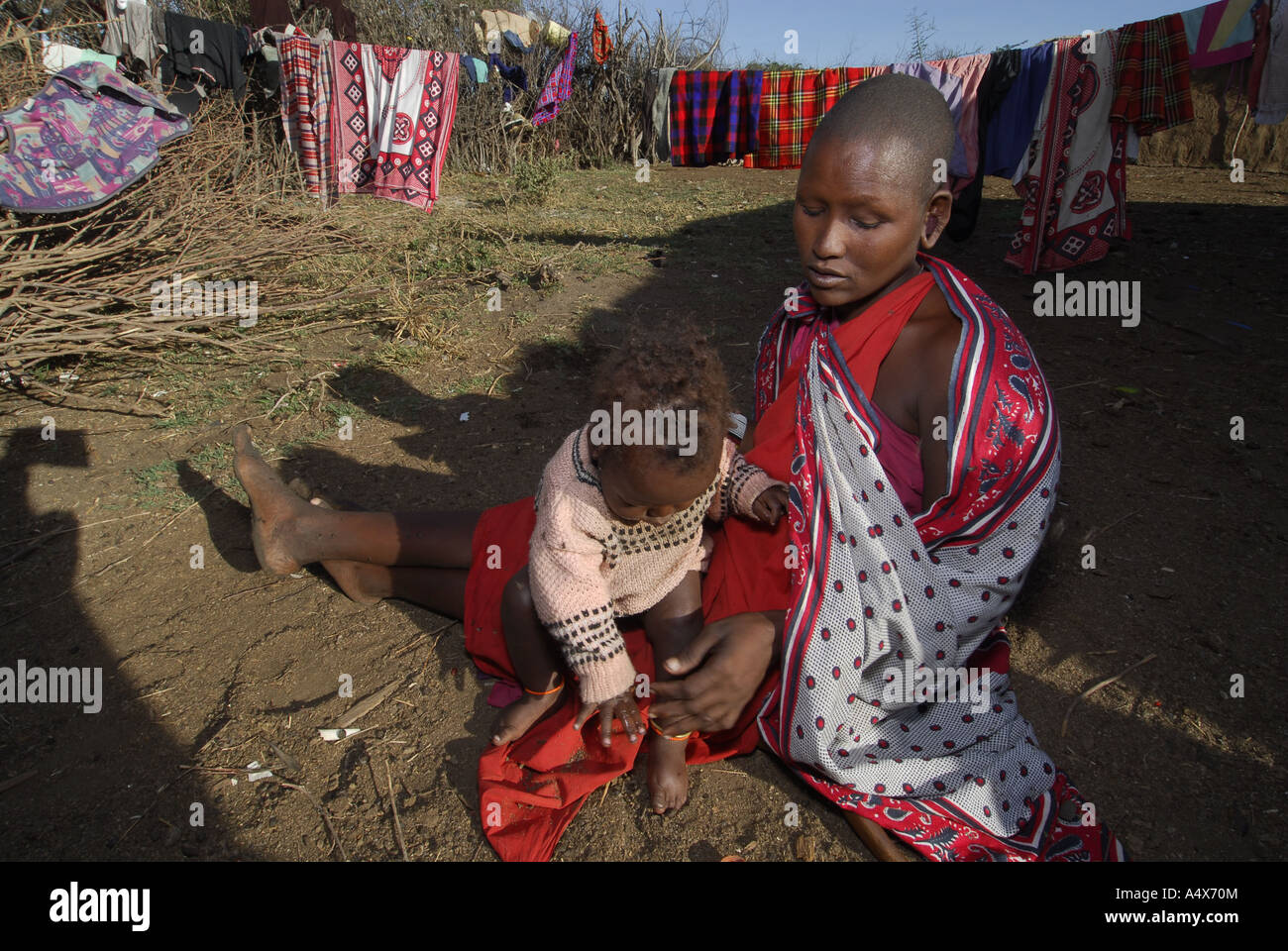 Masai Mara tribe around the Masai Mara National Park Kenya East Africa ...