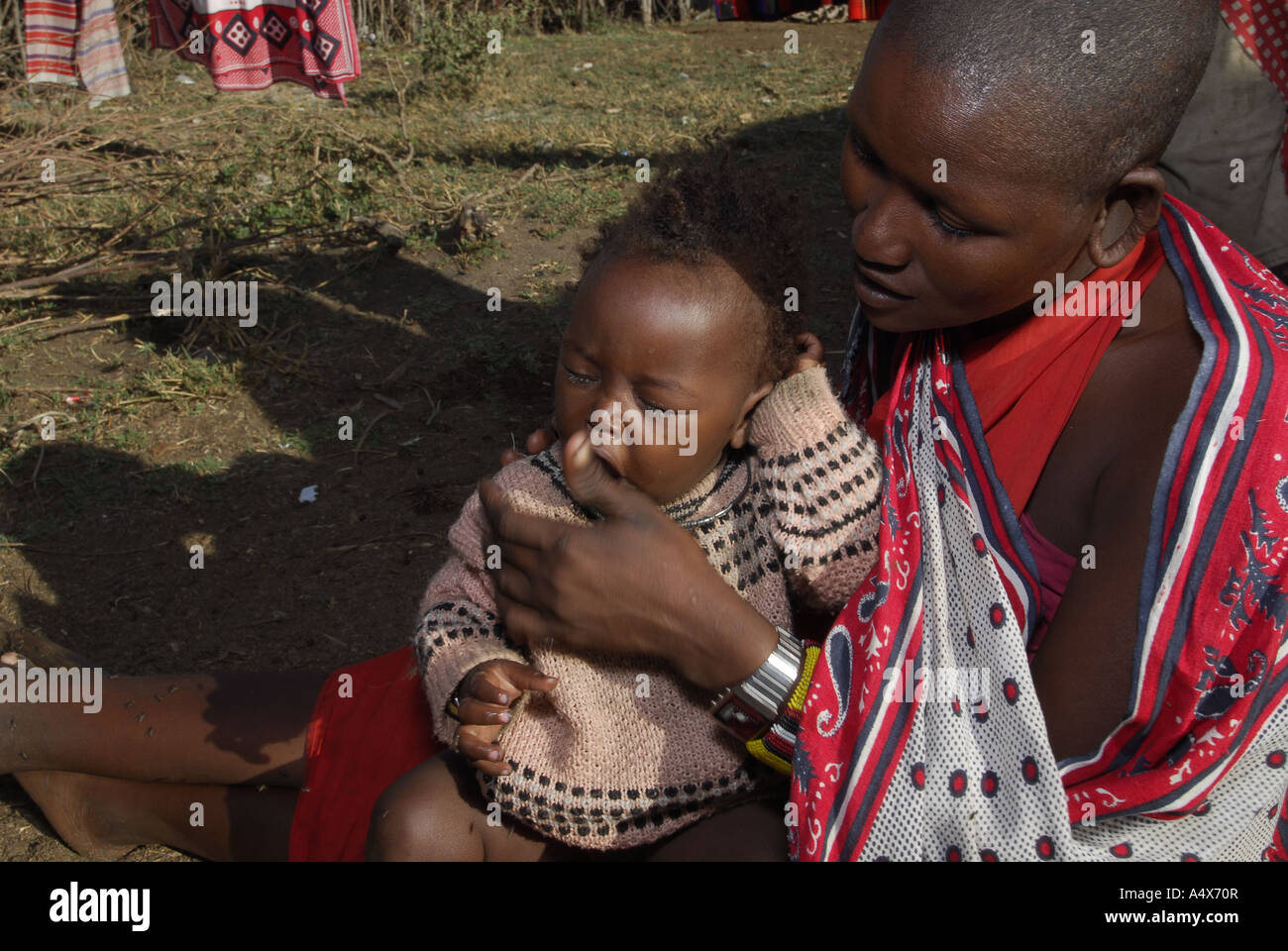 Masai Mara tribe around the Masai Mara National Park Kenya East Africa ...