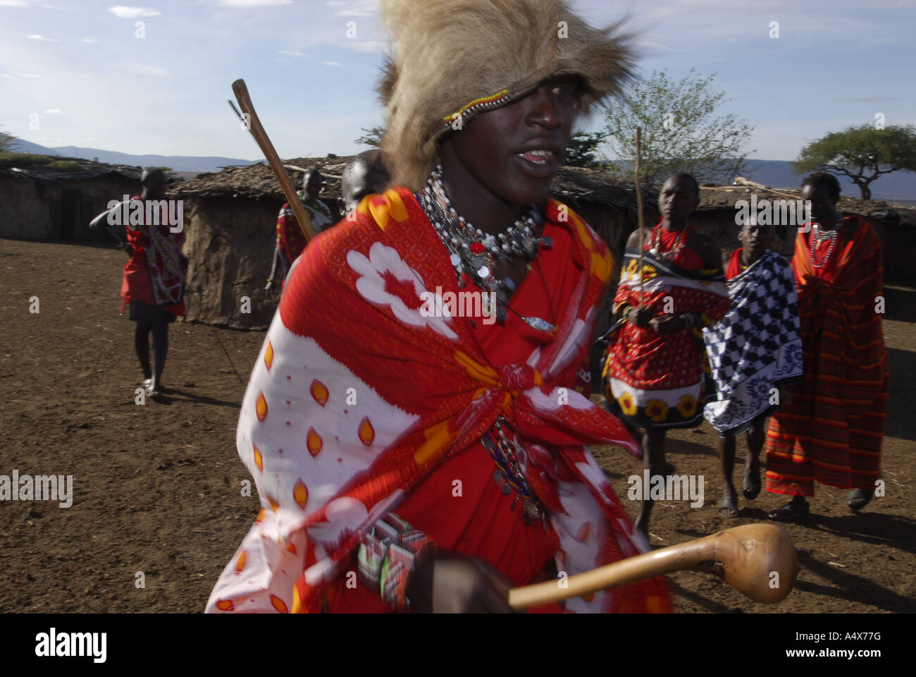 Masai Mara tribe around the Masai Mara National Park Kenya East Africa ...