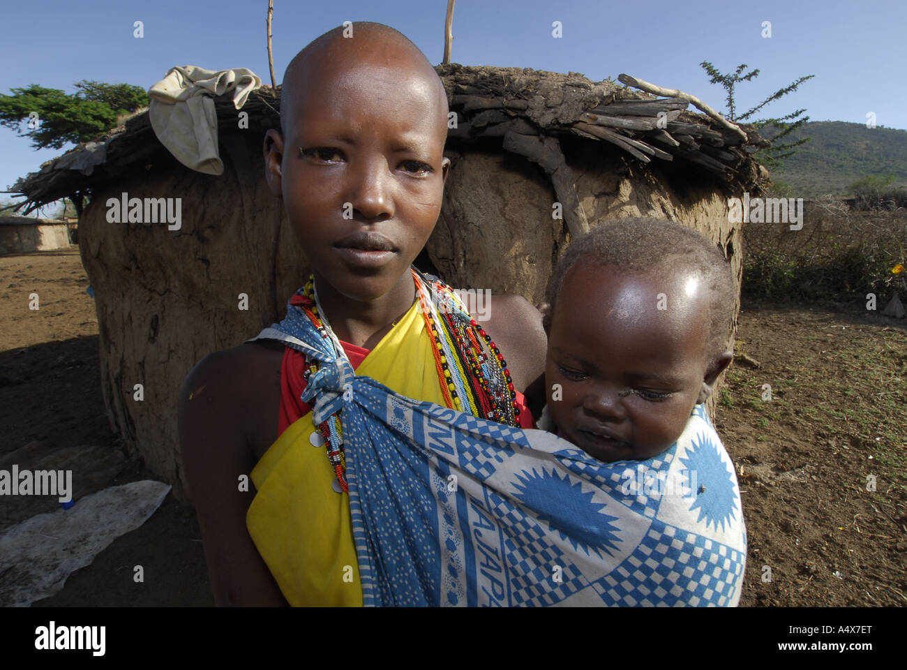 Masai Mara tribe around the Masai Mara National Park Kenya East Africa ...