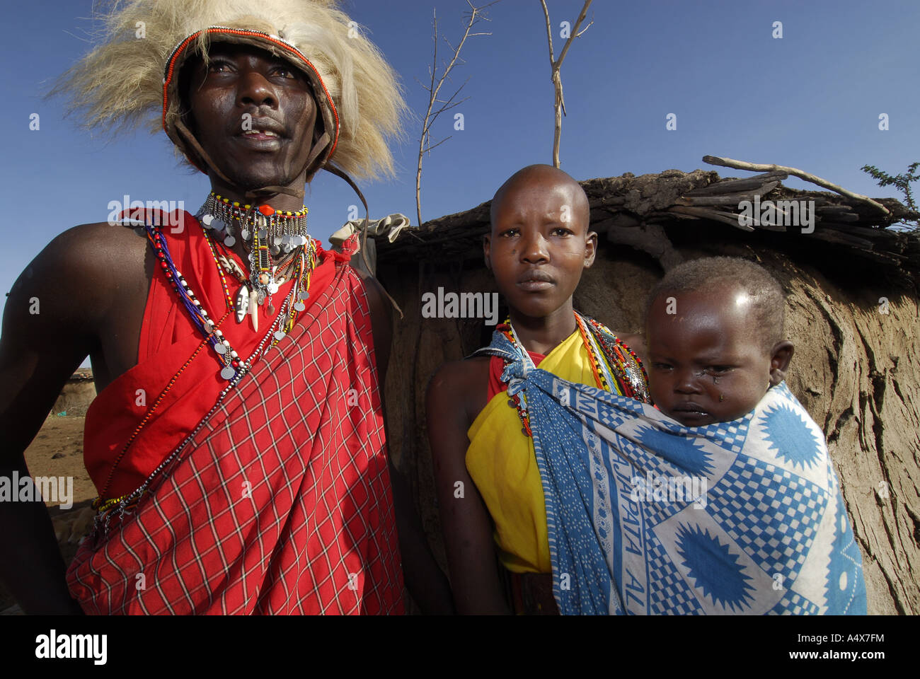Masai Mara tribe around the Masai Mara National Park Kenya East Africa ...
