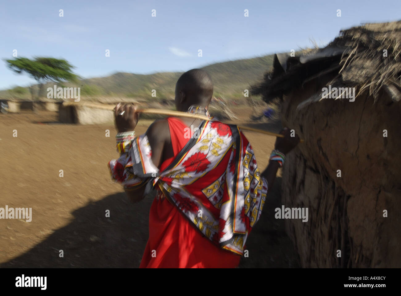 Masai Mara tribe around the Masai Mara National Park Kenya East Africa ...