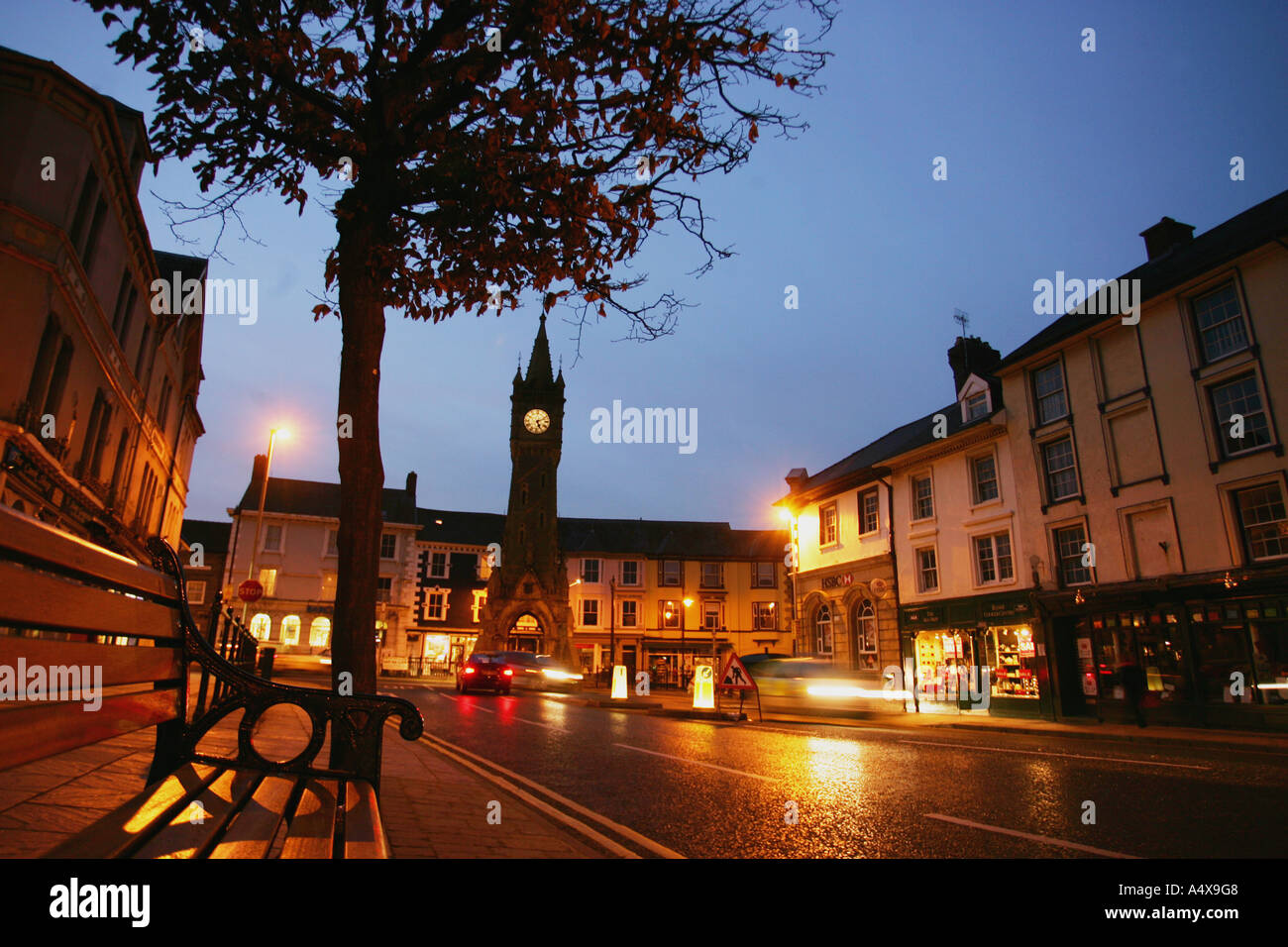 Castlereagh Memorial Clock Tower in Machynlleth , Powys, Wales Stock ...