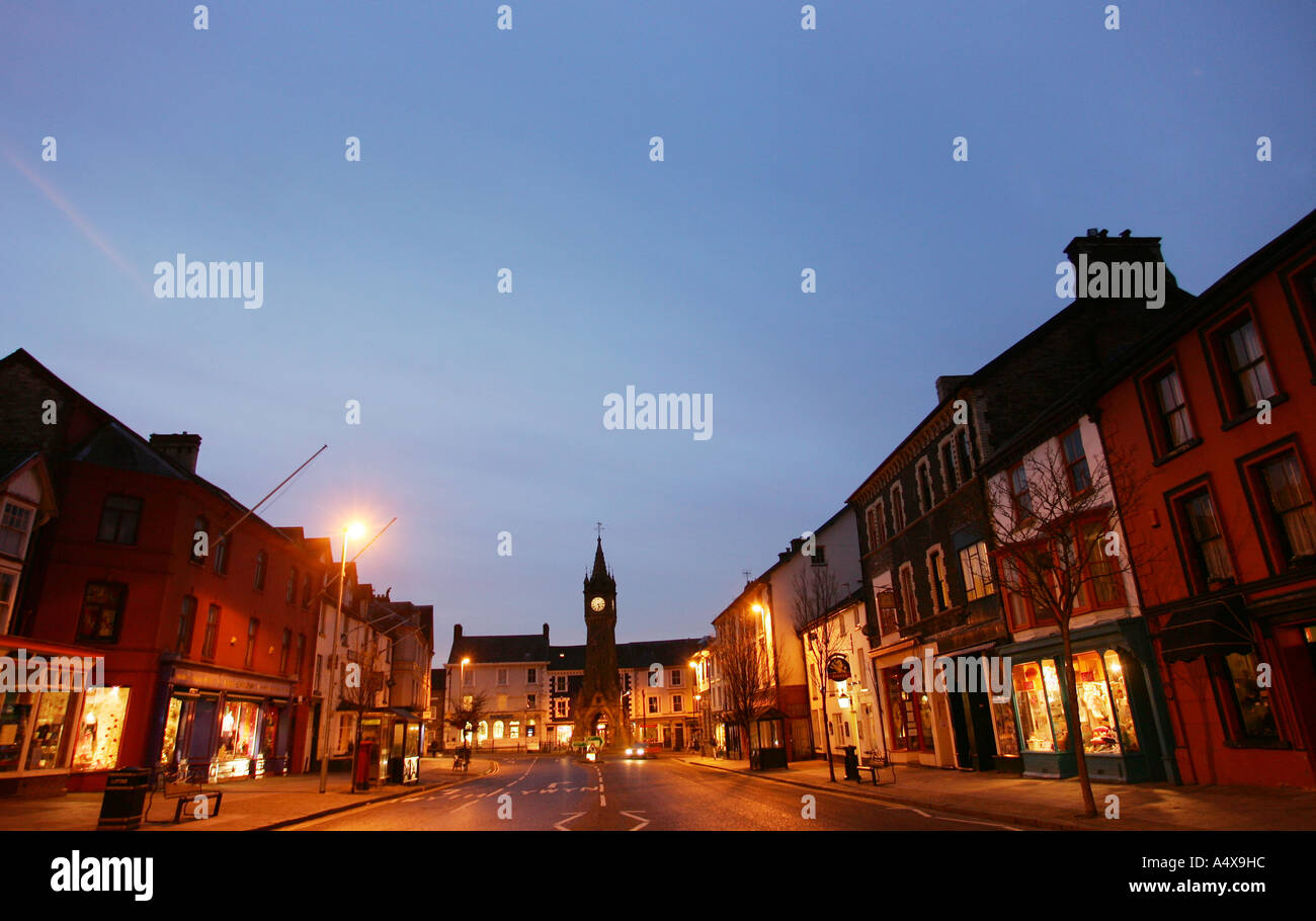 Castlereagh Memorial Clock Tower in Machynlleth , Powys, Wales Stock ...