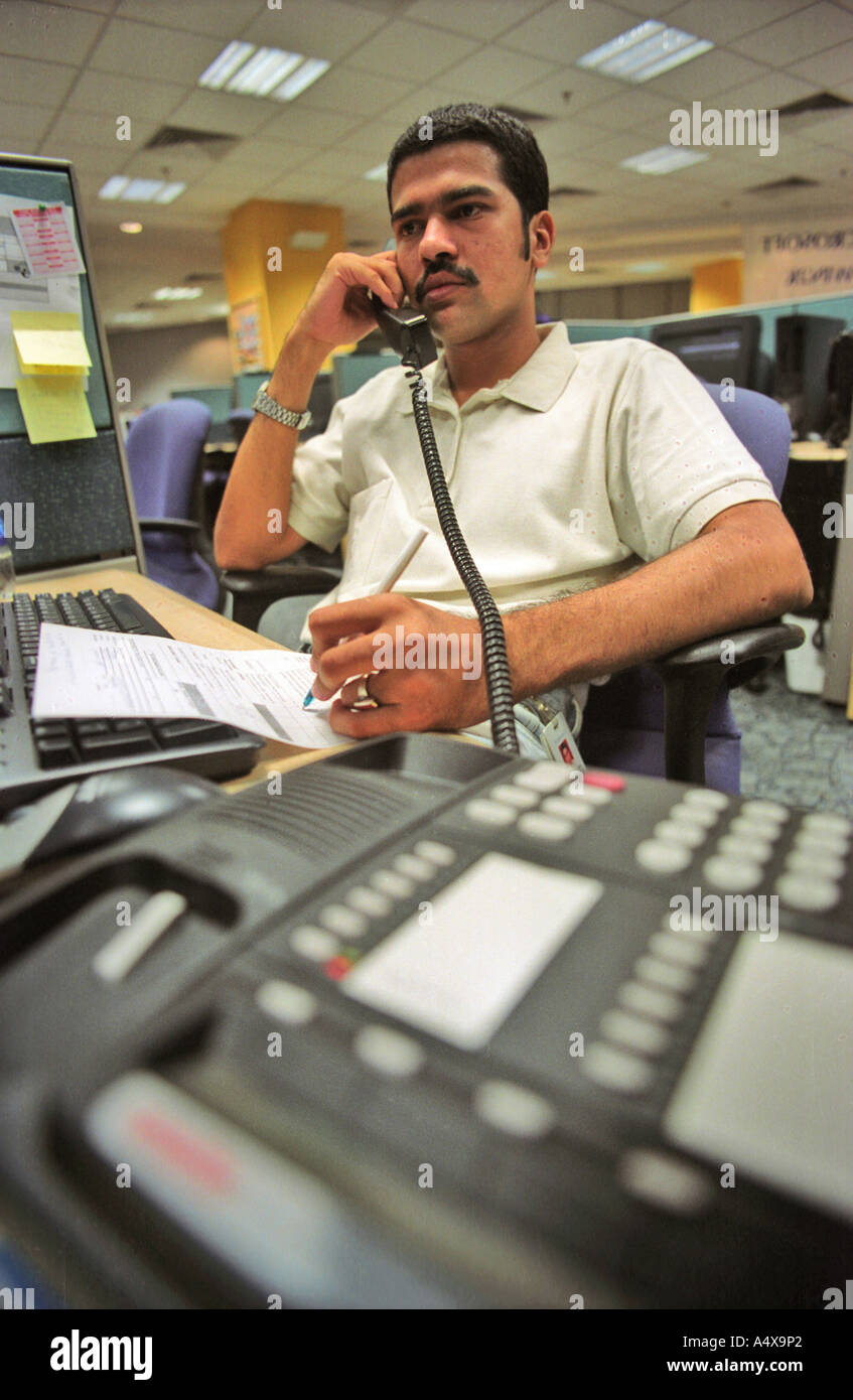 Executive working in an call center Stock Photo - Alamy