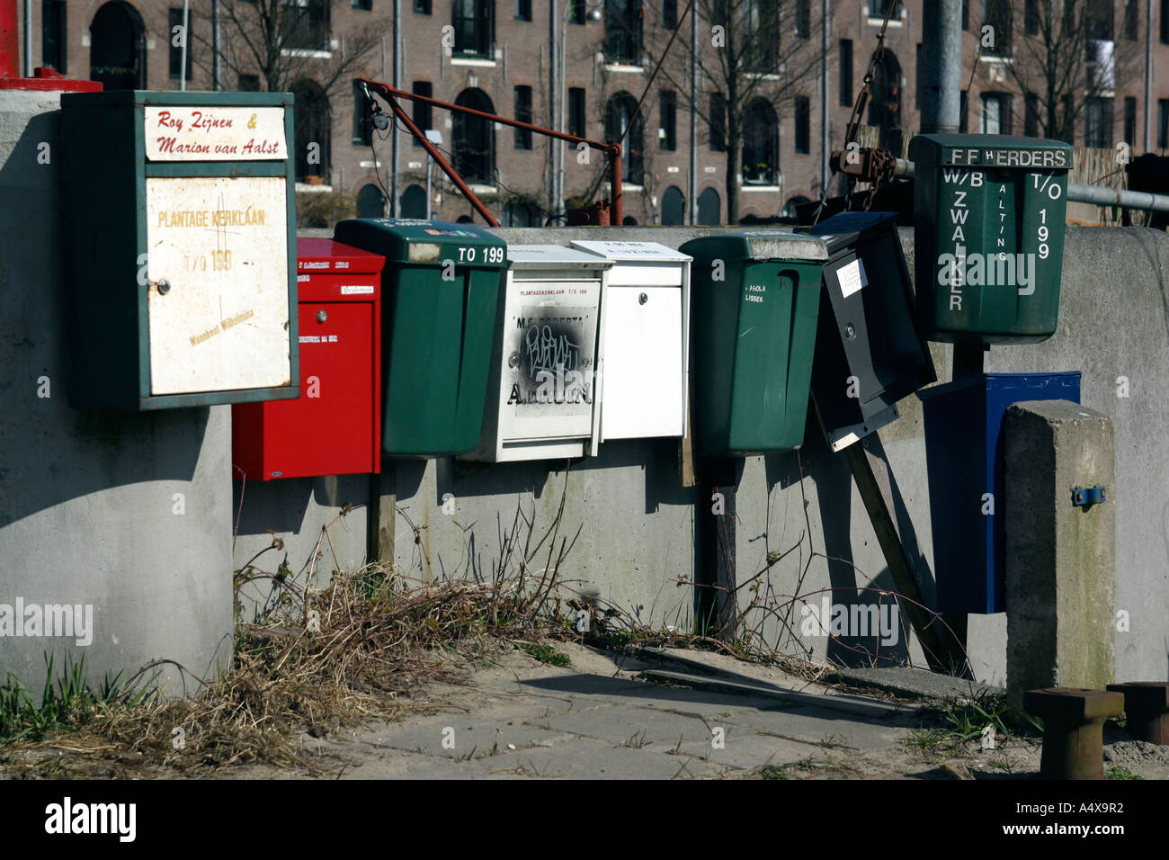 Row of letter boxes in Amsterdam Stock Photo - Alamy