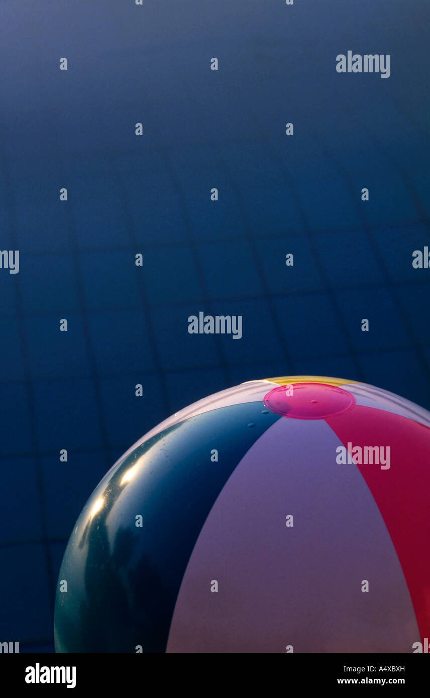 Inflatable beach ball floating in a swimming pool, Turkey Stock Photo ...