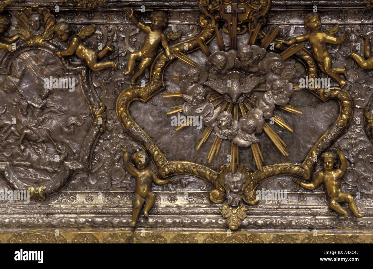 Detail of the altar Stock Photo - Alamy