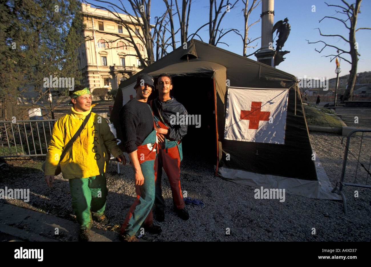 Red cross tent Stock Photo - Alamy