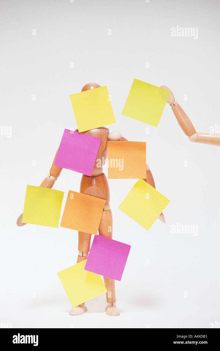 Mannequin with post it sticky note on body Stock Photo - Alamy