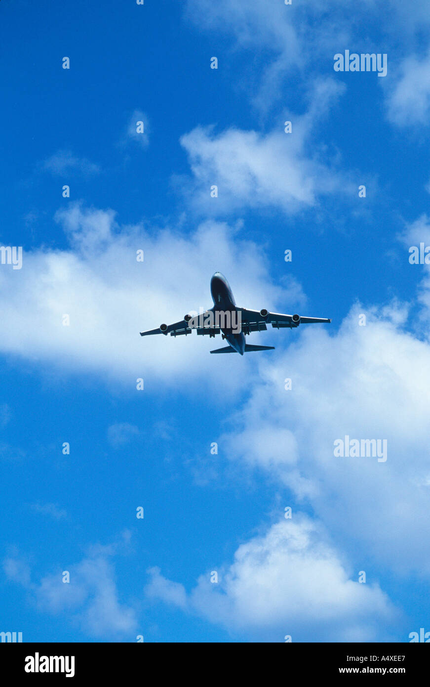 a passenger airliner flying overhead Stock Photo - Alamy