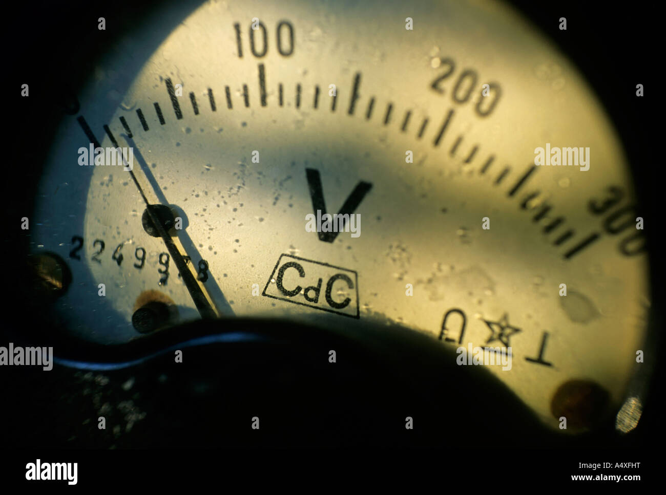 Numbers on the dial of a voltmeter Stock Photo - Alamy