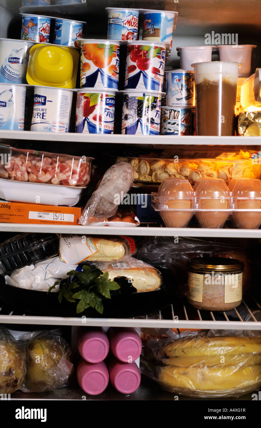 Food Inside A Refrigerator Stock Photo - Alamy