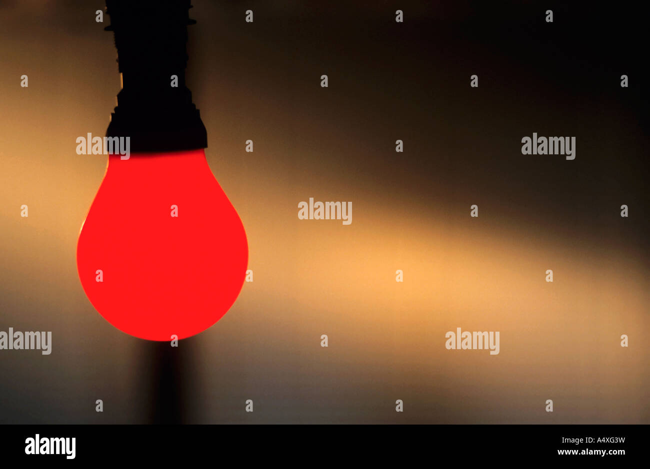 Glowing Red Light Bulb