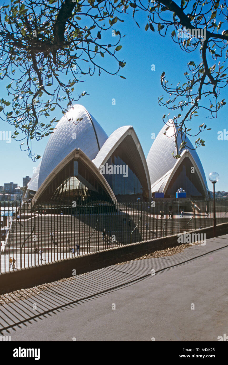 A side view of the Opera House Sydney Australia seen from the adjacent ...