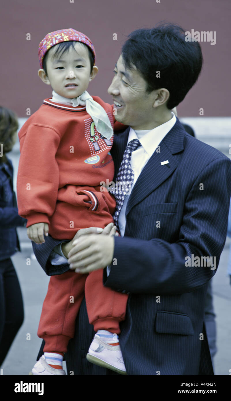 CHINA BEIJING Proud Chinese father poses with his toddler son at the ...