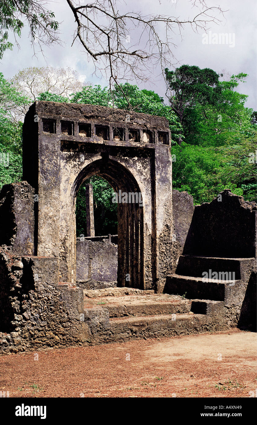 Gedi ruins Kenya coast East Africa Stock Photo - Alamy