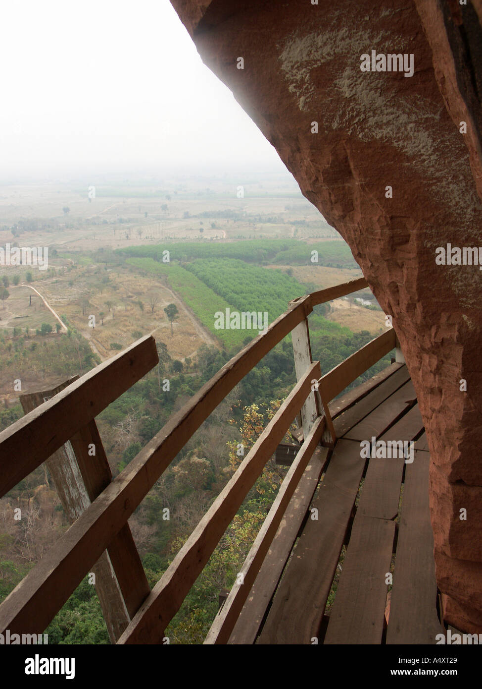 One of the walkways high above the plain of north east Thailand ...