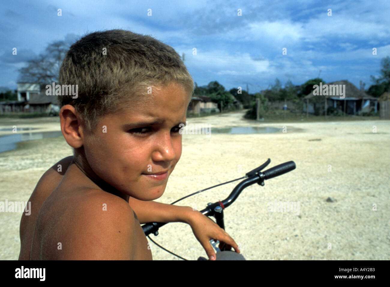 Blue eyed blond Cuban boy Viñales Cuba Kike Calvo V W Stock Photo - Alamy