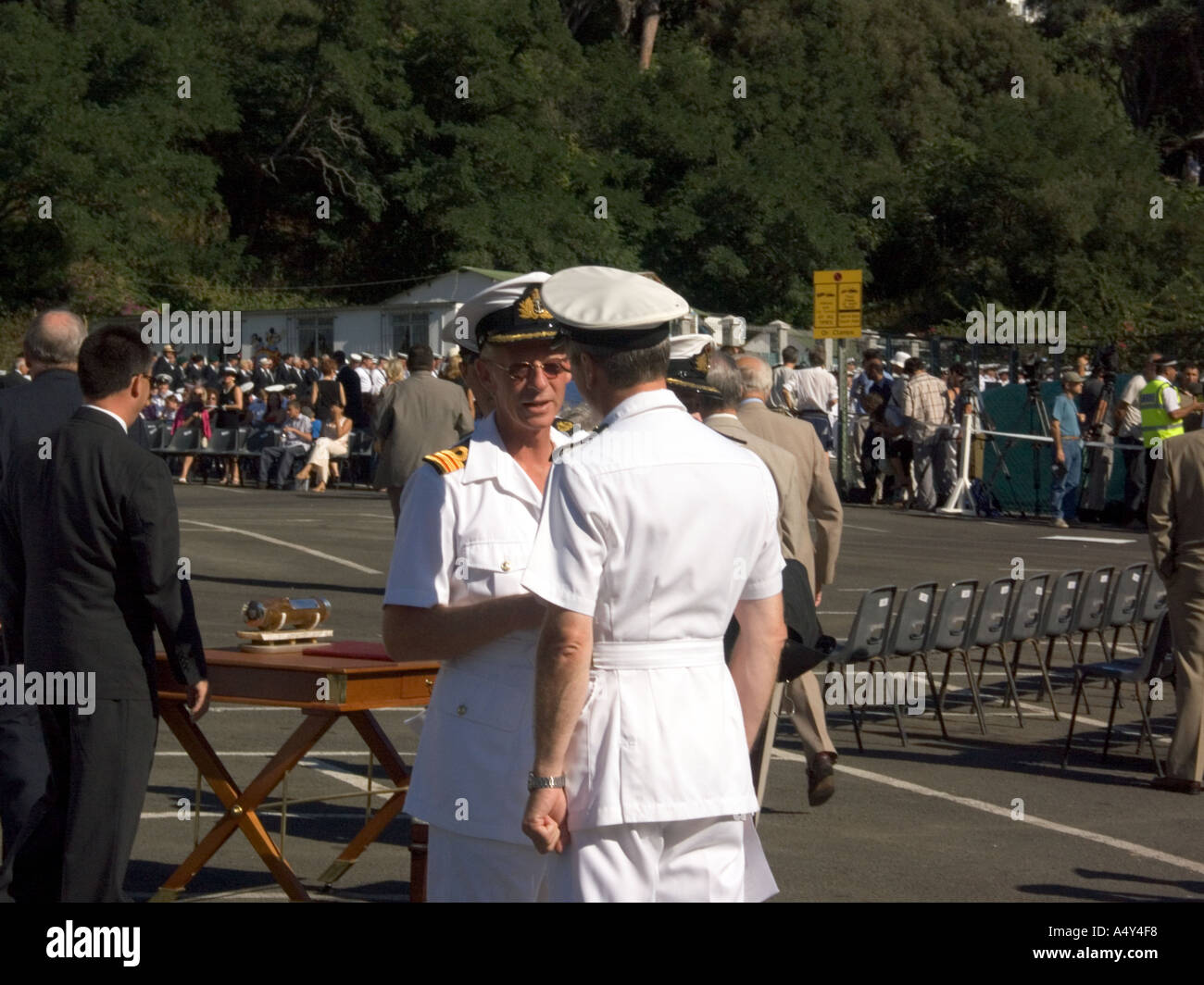 Naval Officers and dignitaries assemble at Alameda Grand Parade Ground ...