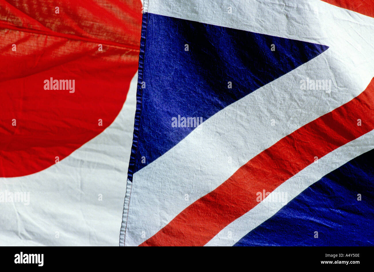Japanese flag and Union Jack Stock Photo - Alamy