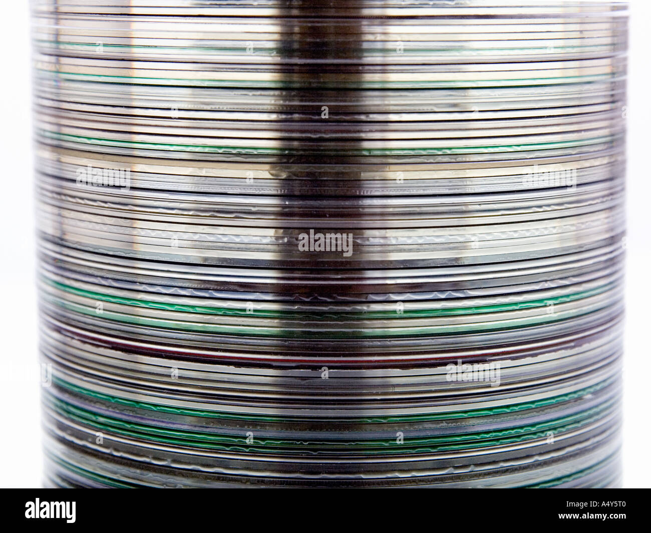 CD stacked on spindle Stock Photo - Alamy