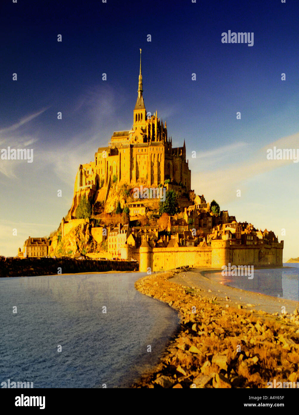 exterior of Mont St Michel Abbey Normandy France Stock Photo - Alamy