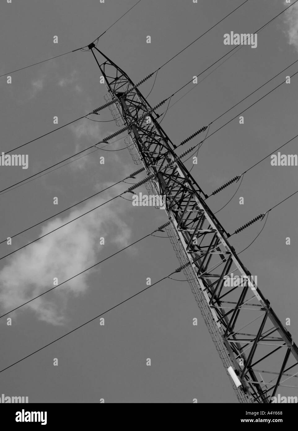 Electricity pylon national grid distribution Black and White Stock ...