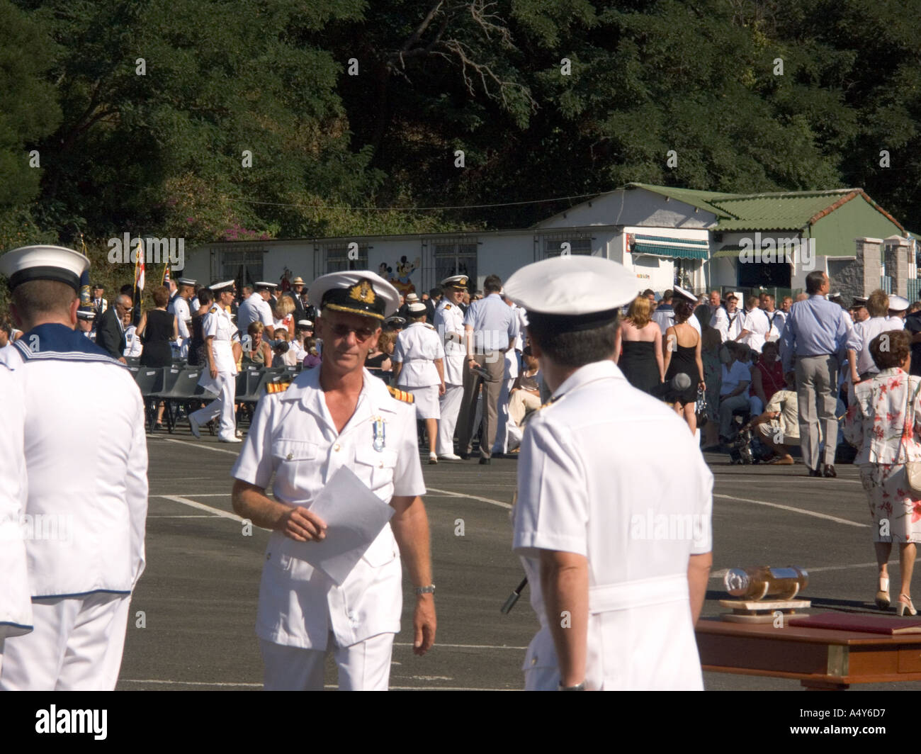 Naval Officers and dignitaries assemble at Alameda Grand Parade Ground ...