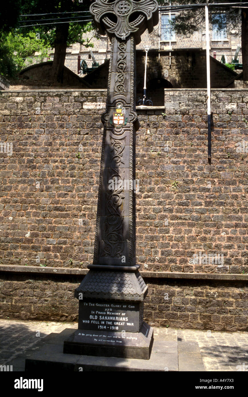 Memorial pillar Lawrence school Sanawa Stock Photo - Alamy