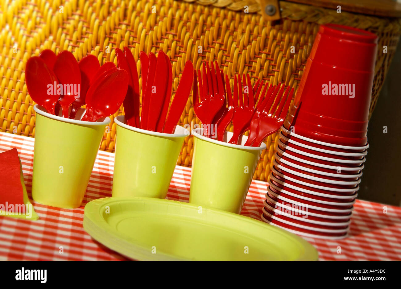 Plastic cutlery items hi-res stock photography and images - Alamy