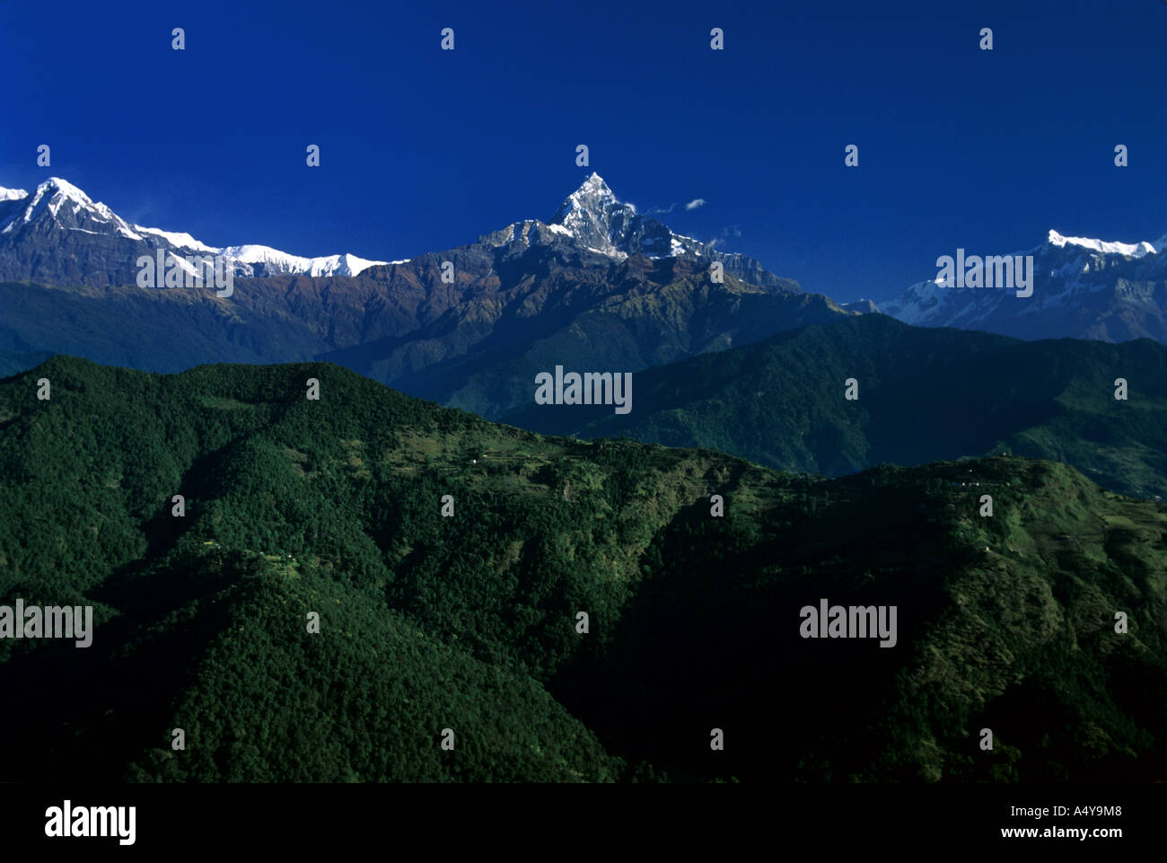 Mt Fishtail Annapurna Range Nepal Stock Photo - Alamy