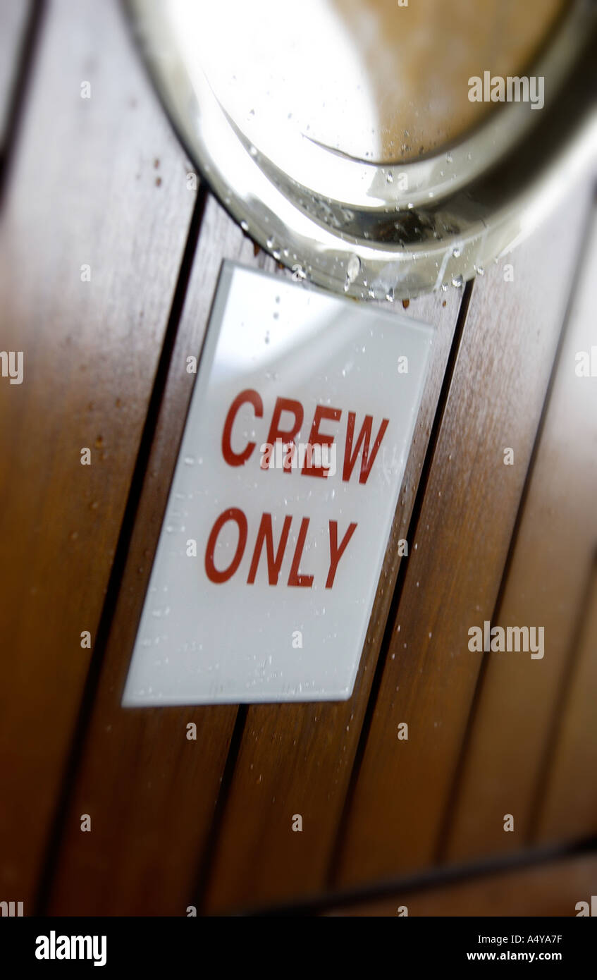 Crew only sign hi-res stock photography and images - Alamy