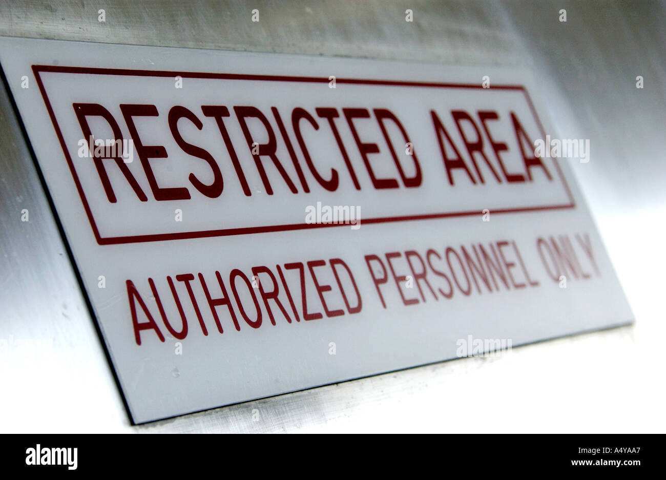 Restricted area sign Stock Photo - Alamy