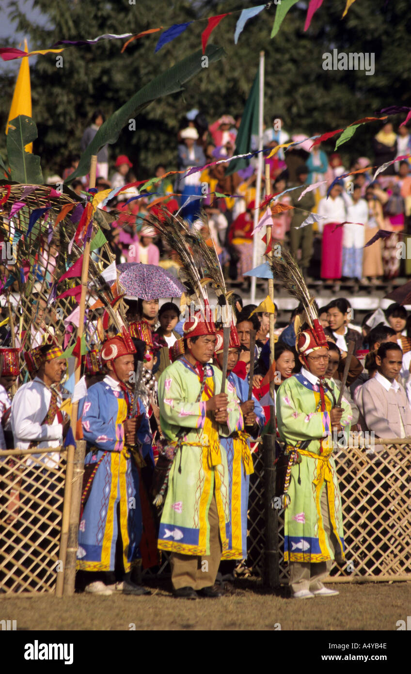 Traditional annual Kachin tribal "manau",festival which is held each ...