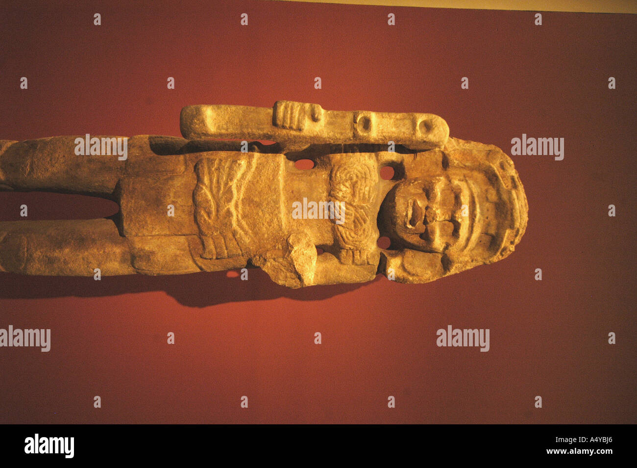 Mayan toltec figure Warrior with club Mexico 10th Century Wood KIKE ...