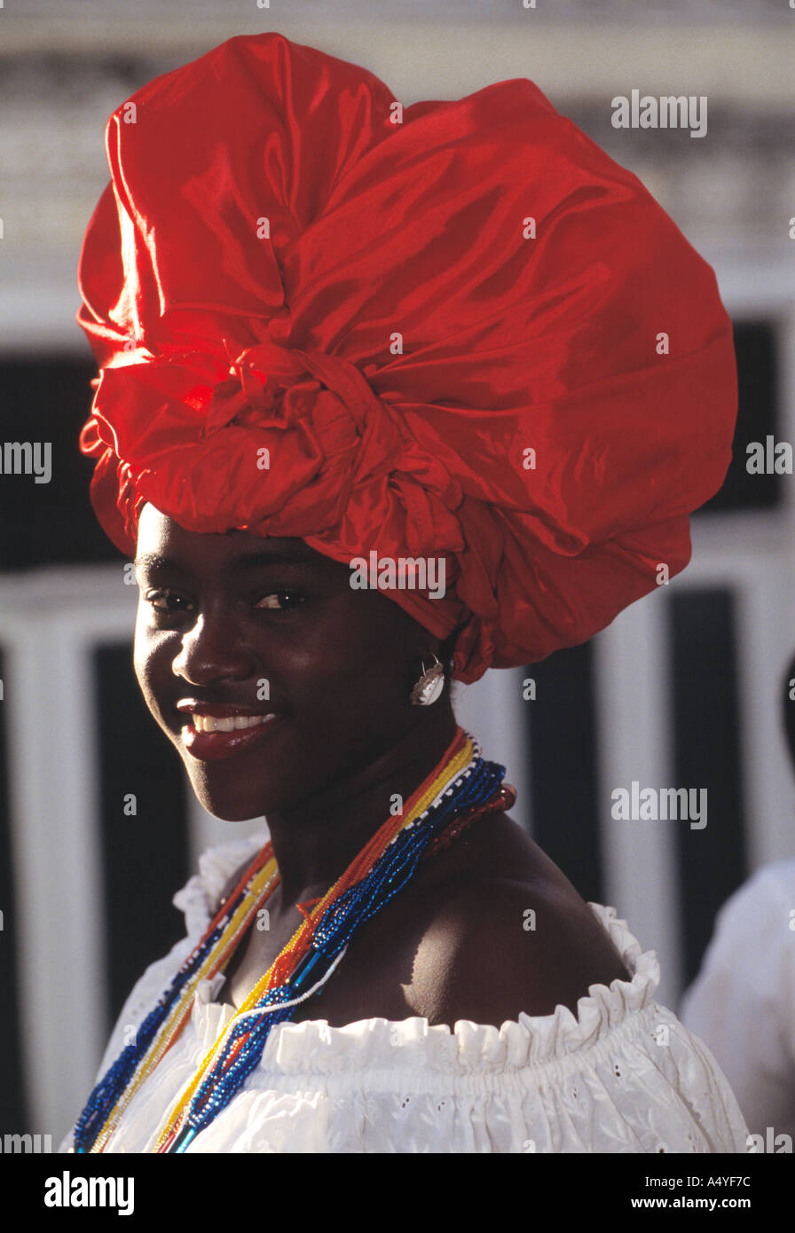 Portrait of afro brazilian candomble woman Salvador do Bahia Brazil ...