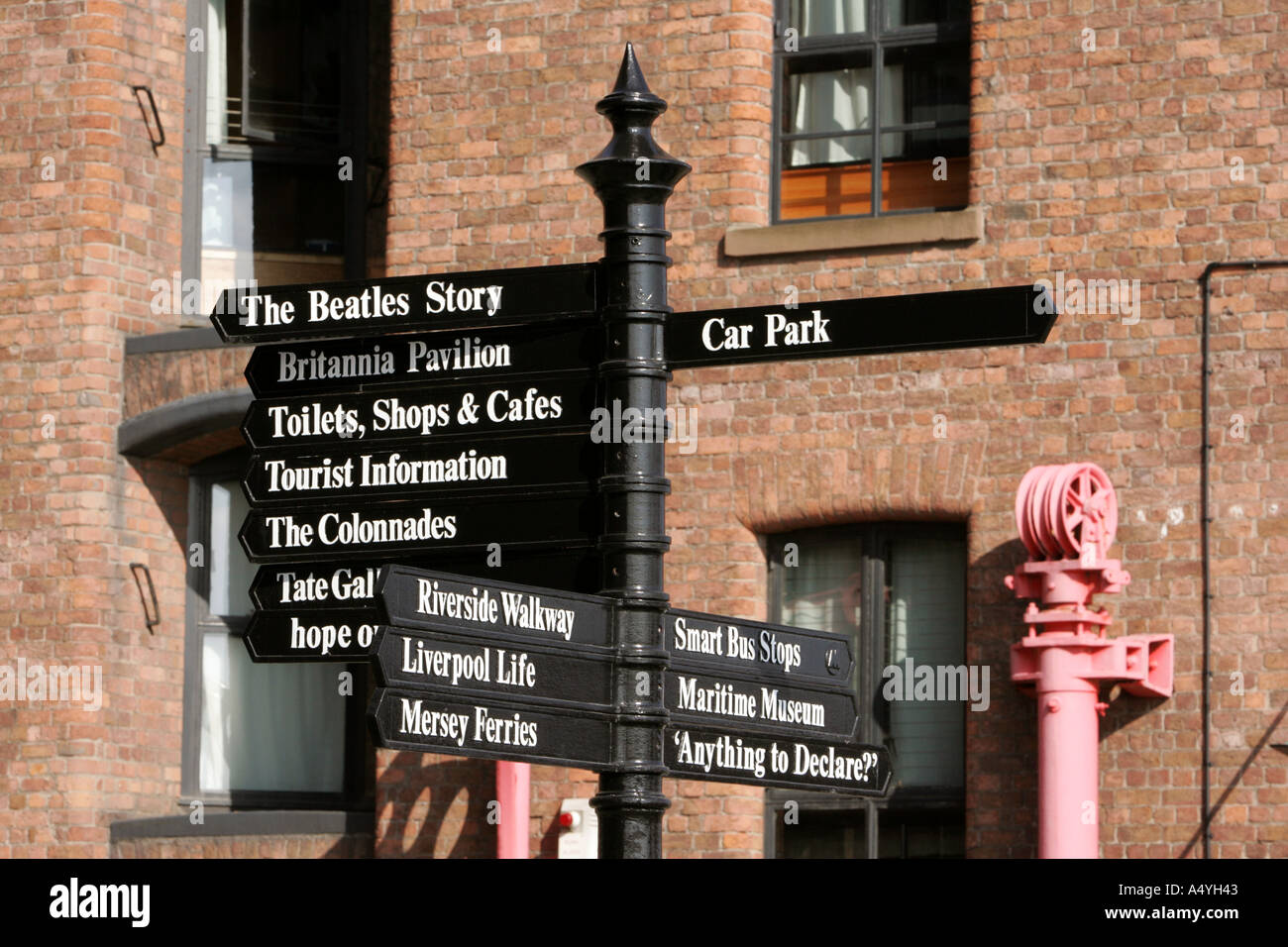 Pedestrian signs The Beatles story museum music musical Liverpool arch ...