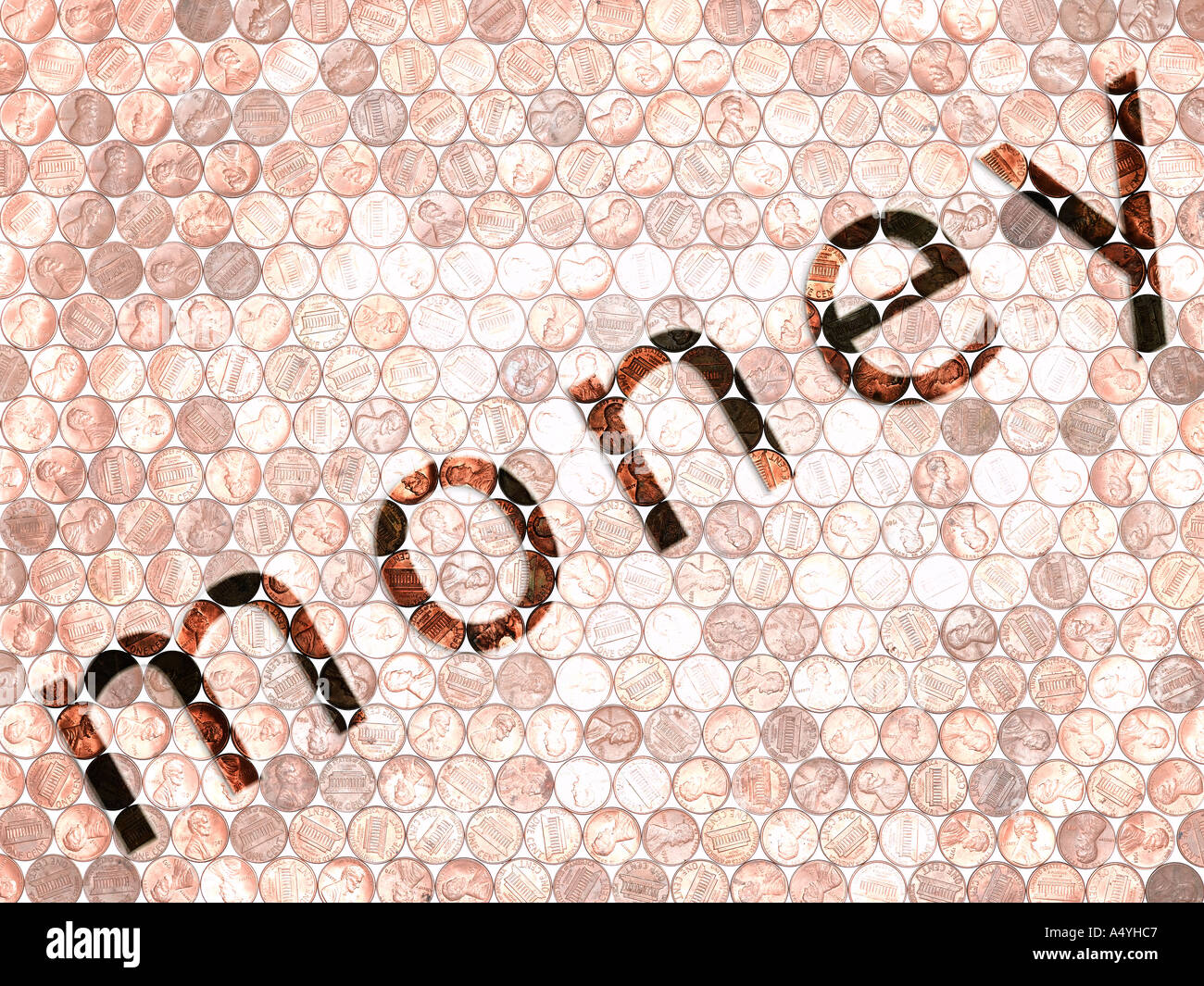 The word money made from coins hi-res stock photography and images - Alamy