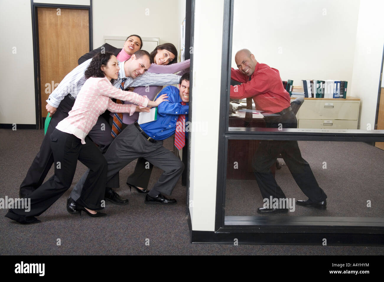 Woman blocking door hi-res stock photography and images - Alamy