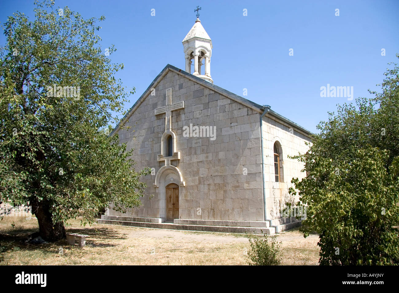 The rebuilt church at the Amaras Monastery in the Martuni region of ...