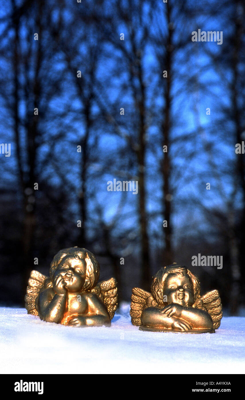 Angel in the snow Stock Photo - Alamy