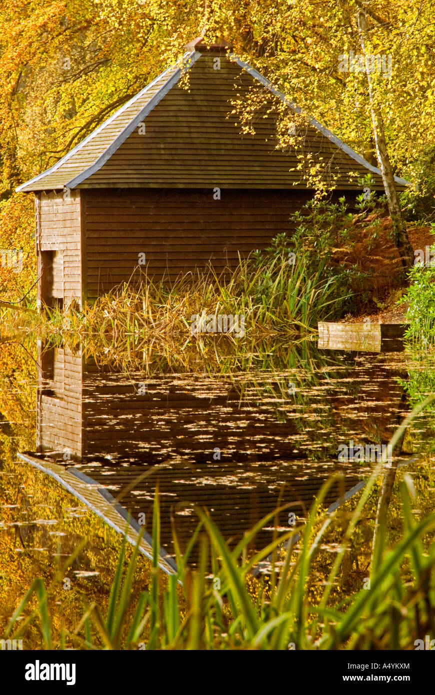 The Boathouse at Loch Dunmore by Pitlochry,Perthshire,Scotland Stock ...