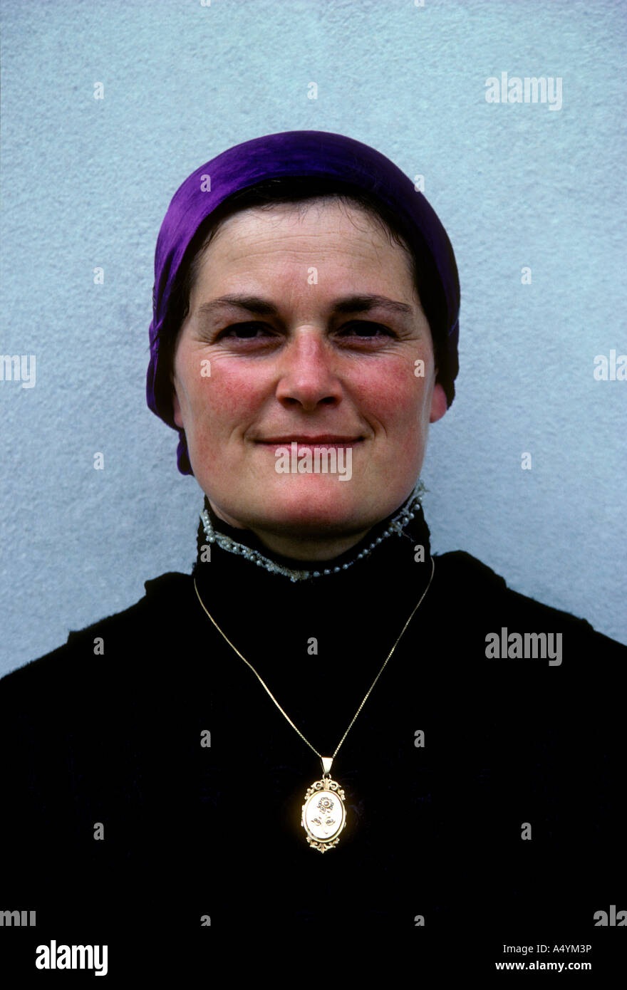 1, one, French Basque woman, woman, eye contact, front view Stock Photo ...