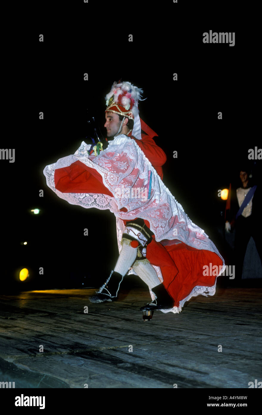 French Basque man, Zamalzain, Zamalzaina, dancer, dancing, Godalet ...