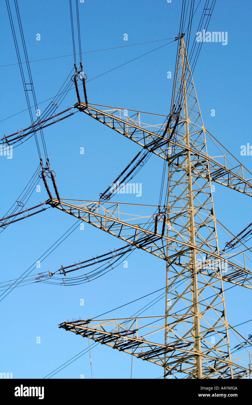 Power supply pylon Stock Photo - Alamy