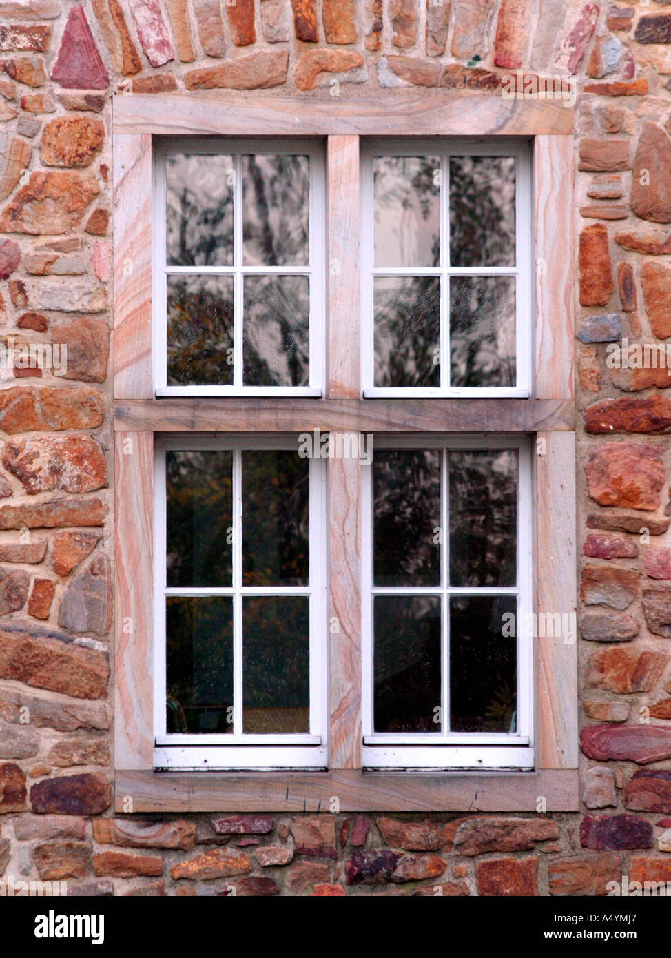 Window in a sandstone wall Stock Photo - Alamy