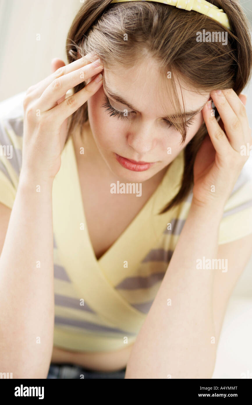 stressed young woman Stock Photo - Alamy