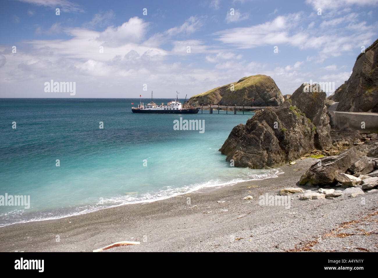 The MS Oldenburg passenger ferry for Lundy Island moored at the Landing ...