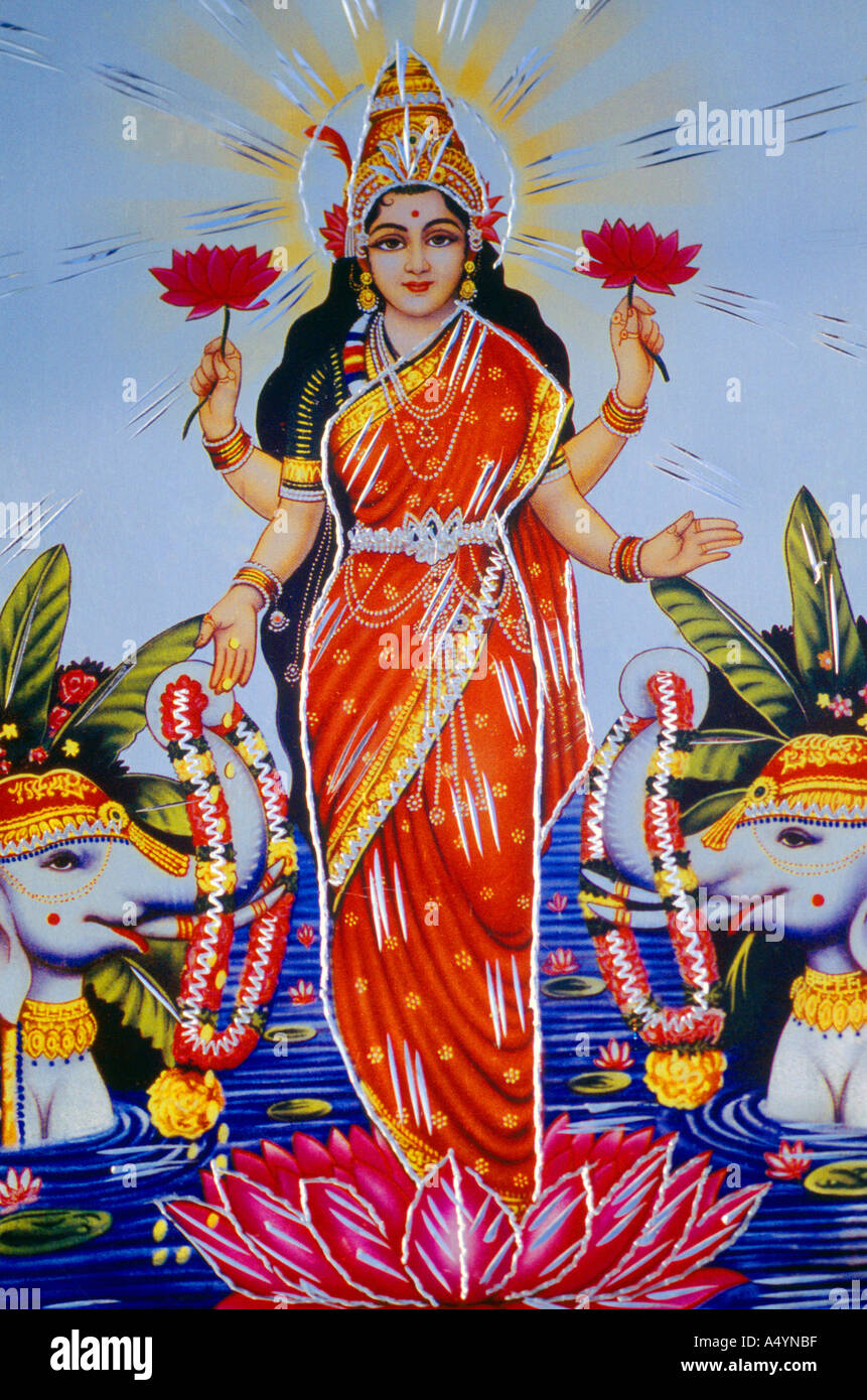 Lakshmi Goddess Of Wealth Beauty And Good Luck Stock Photo - Alamy